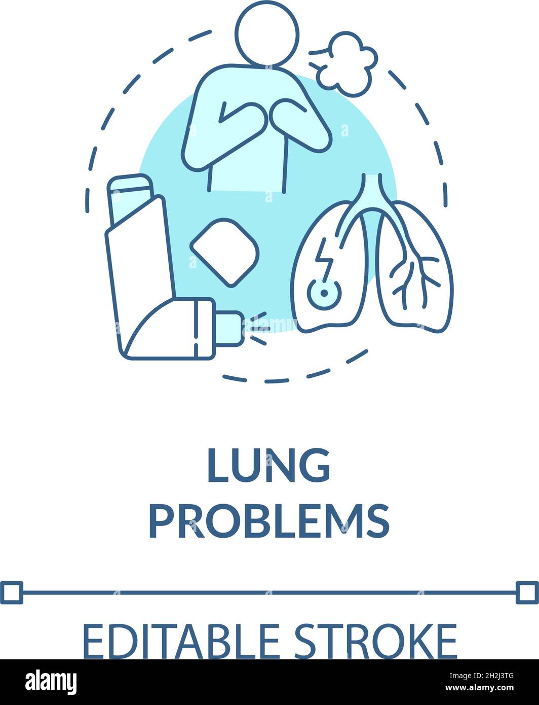 Lung problems blue concept icon Stock Vector Image & Art - Alamy