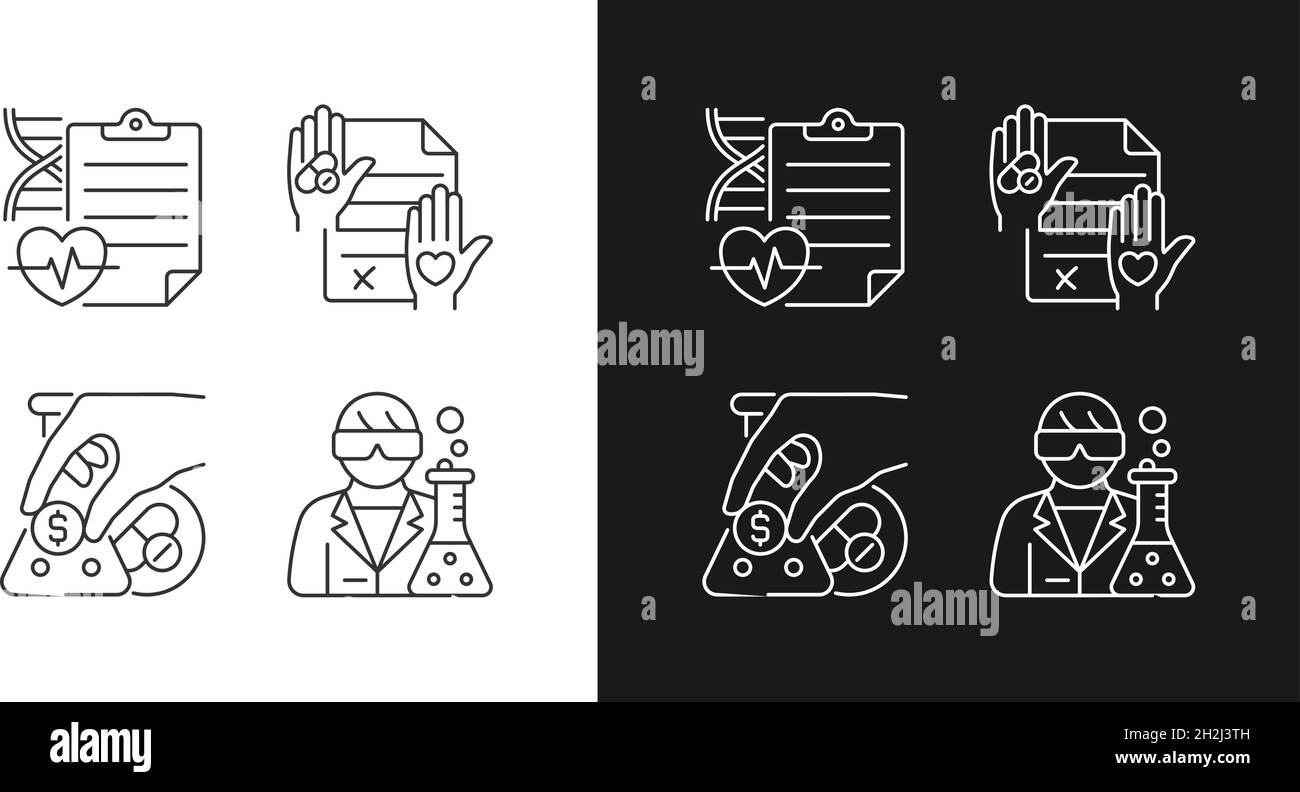 Experimental research linear icons set for dark and light mode Stock ...