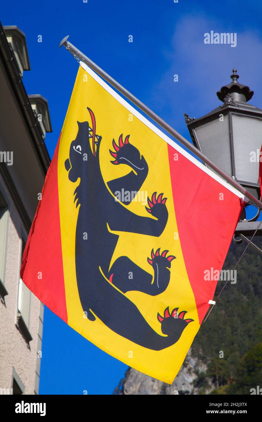 Switzerland, Berne, Interlaken, flag of canton Berne Stock Photo - Alamy