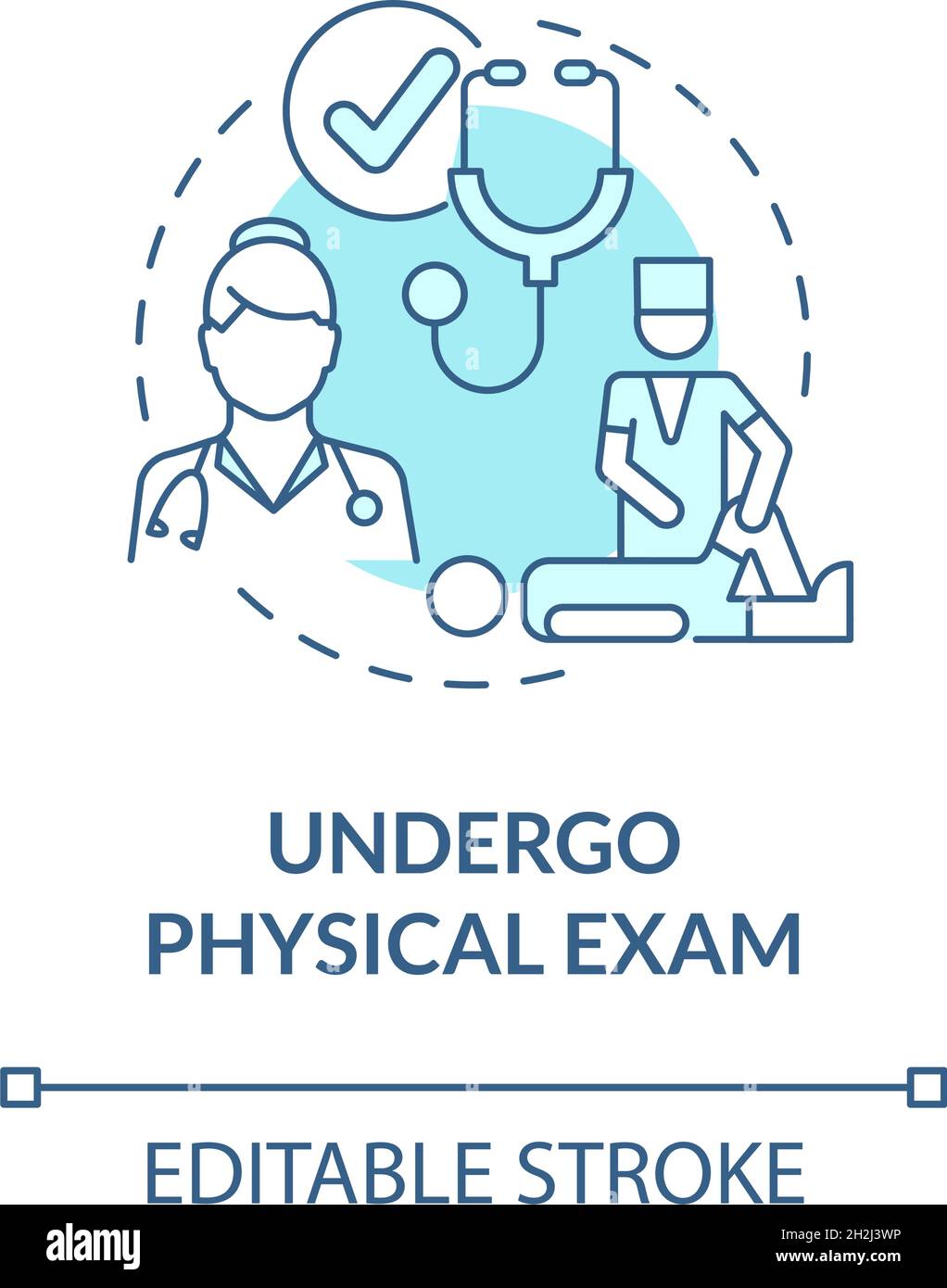 Undergo physical exam blue concept icon Stock Vector Image & Art - Alamy