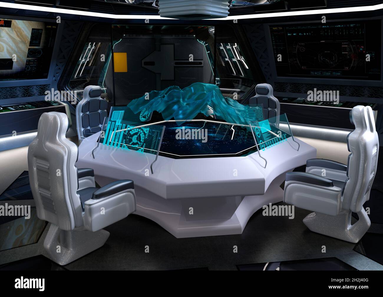 Futuristic command center interior hi-res stock photography and images ...