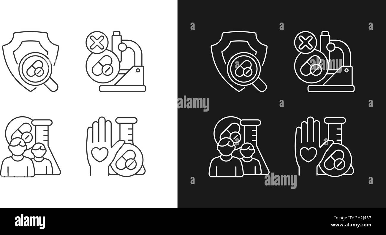 Clinical research facility linear icons set for dark and light mode ...
