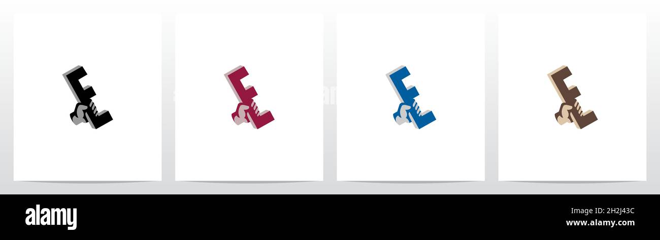 Hand Holding Letter Logo Design E Stock Vector Image & Art - Alamy