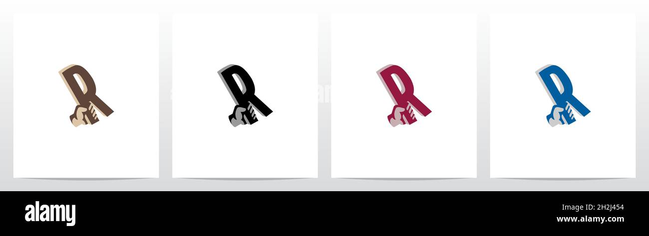 Hand Holding Letter Logo Design R Stock Vector Image & Art - Alamy