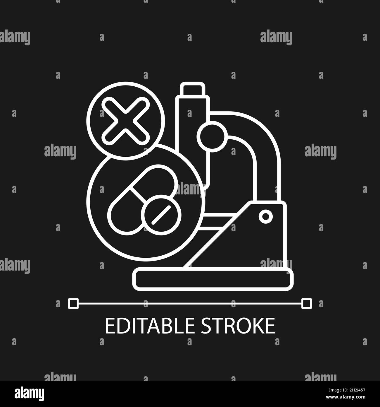 Failed research white linear icon for dark theme Stock Vector Image & Art - Alamy