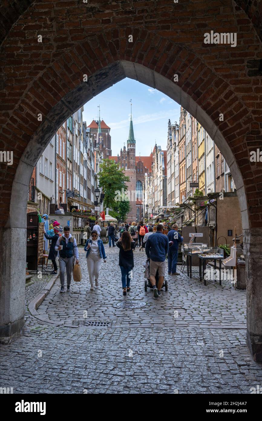 Danzig, Poland - 2 September, 2021: tourists enjoy a visit and ...