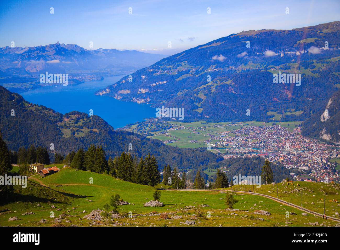 Switzerland, Berne, Interlaken, aerial view Stock Photo - Alamy