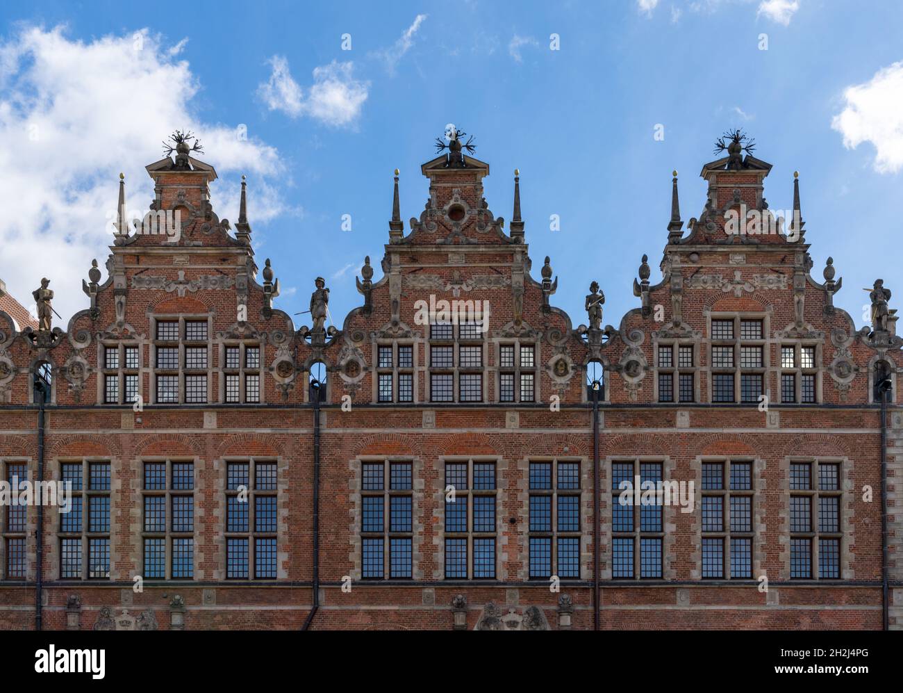 Danzig, Poland - 2 September, 2021: old brownstone buildings in the ...