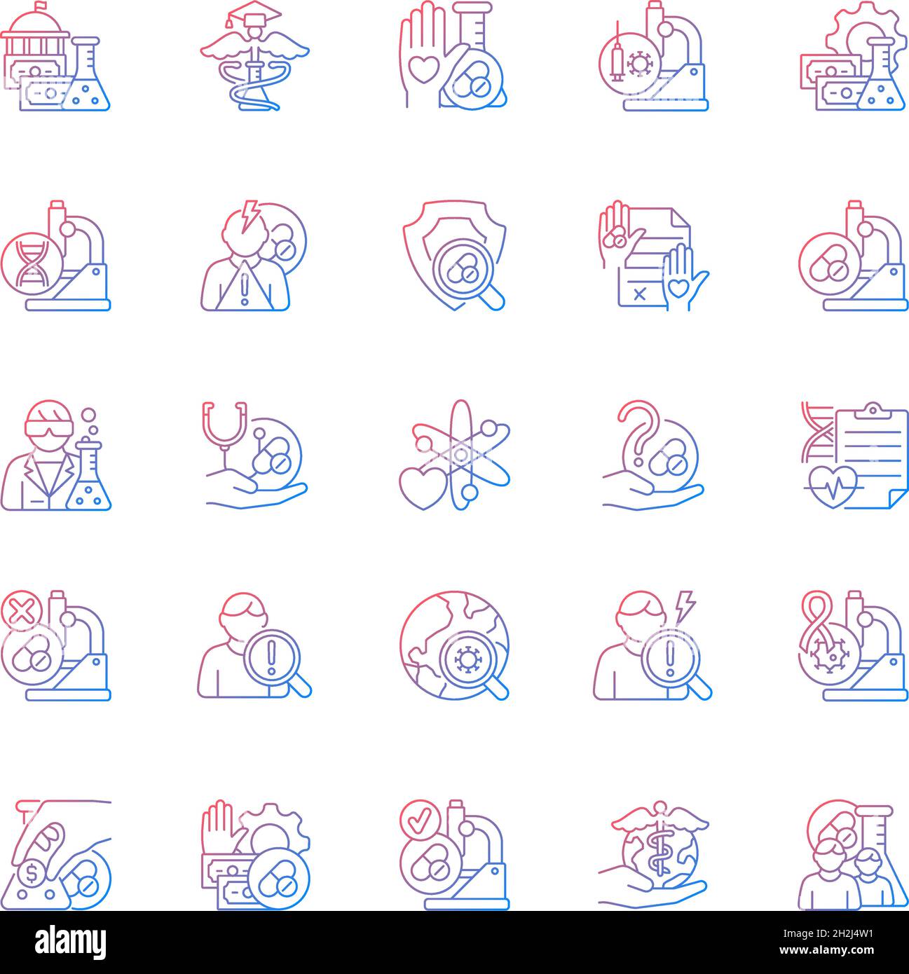 Clinical trials gradient linear vector icons set Stock Vector Image ...