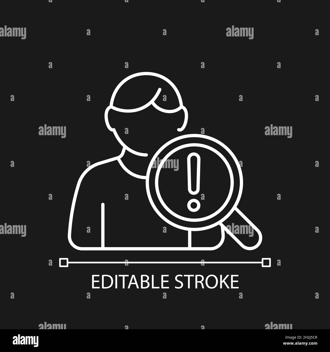 Studying risk factors white linear icon for dark theme Stock Vector ...