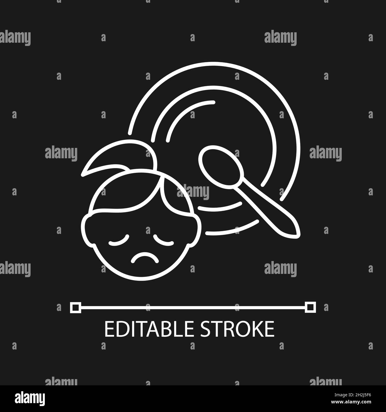 Child hunger linear icon for dark theme Stock Vector Image & Art - Alamy