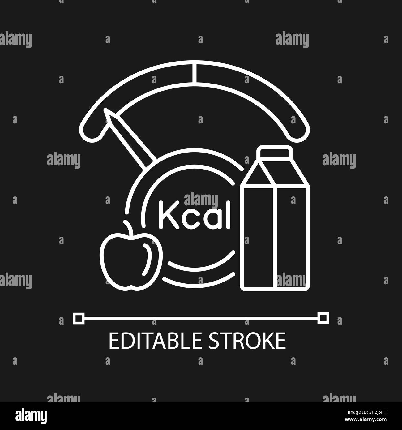 Insufficient calories consumption linear icon for dark theme Stock ...