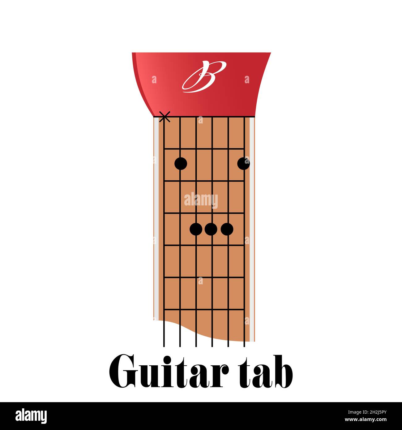 Guitar tabulator with chord B, vector illustration Stock Vector Image ...