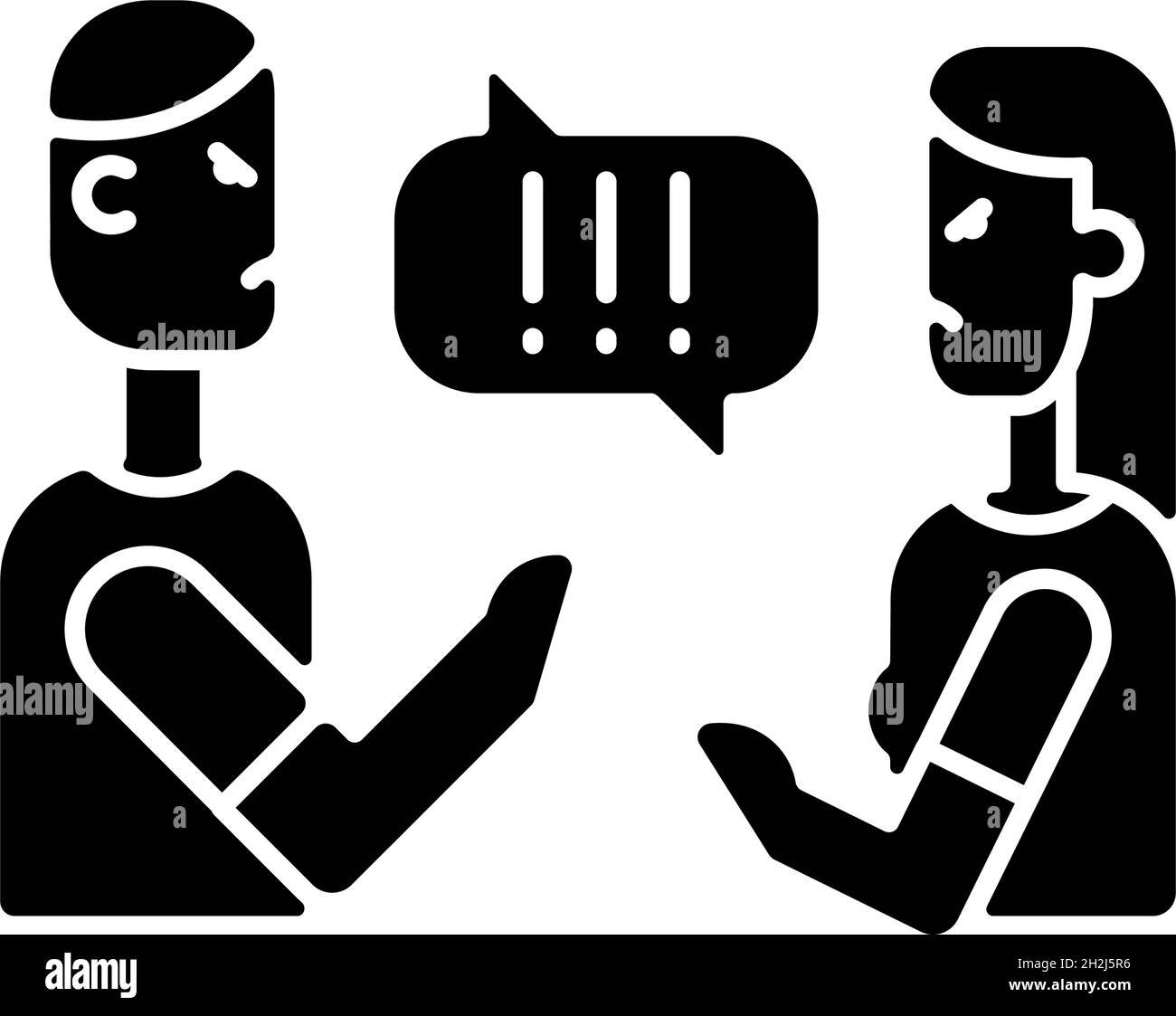 Couple criticizing each other black glyph icon Stock Vector Image & Art ...