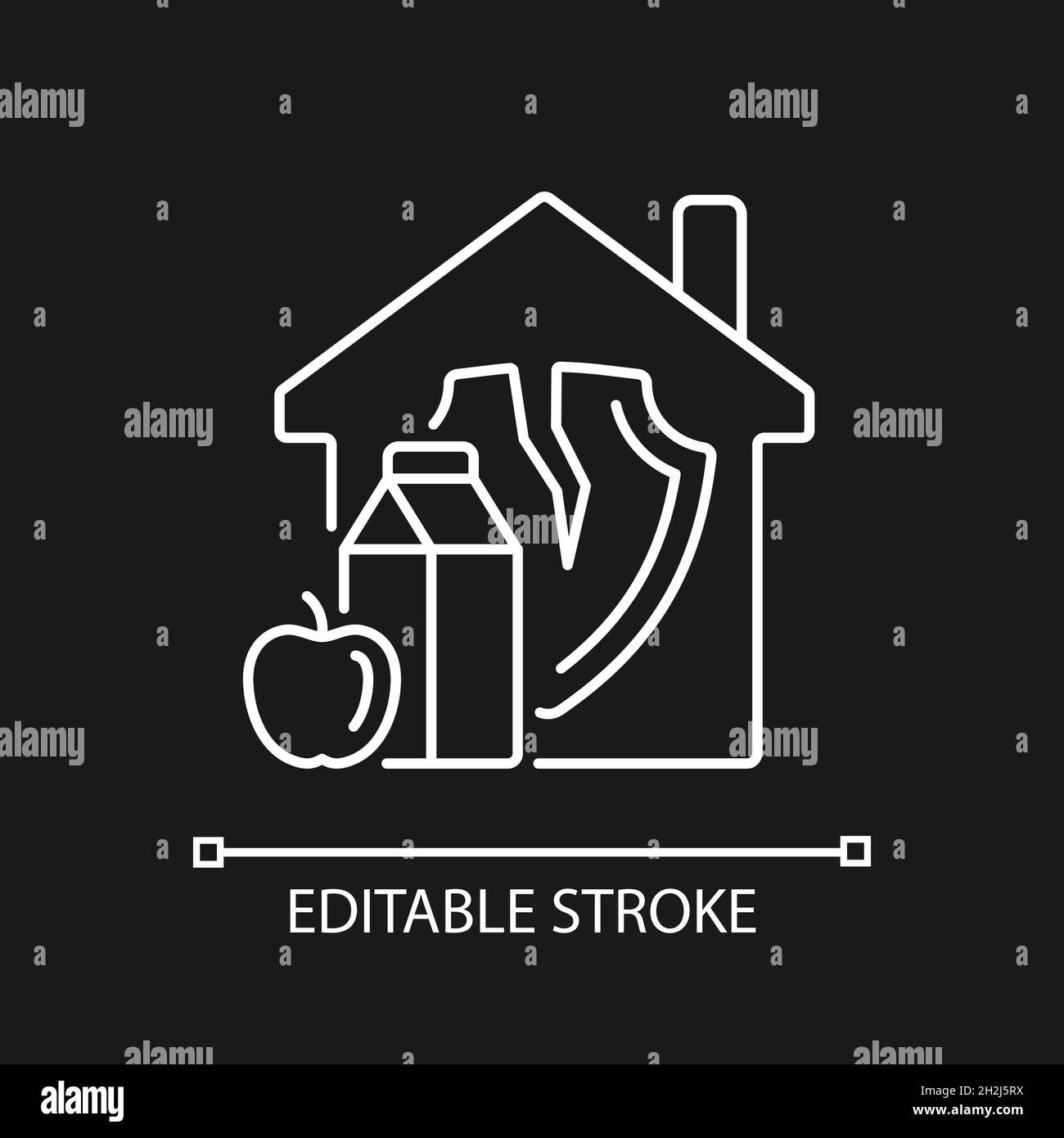 Food insecurity linear icon for dark theme Stock Vector Image & Art - Alamy