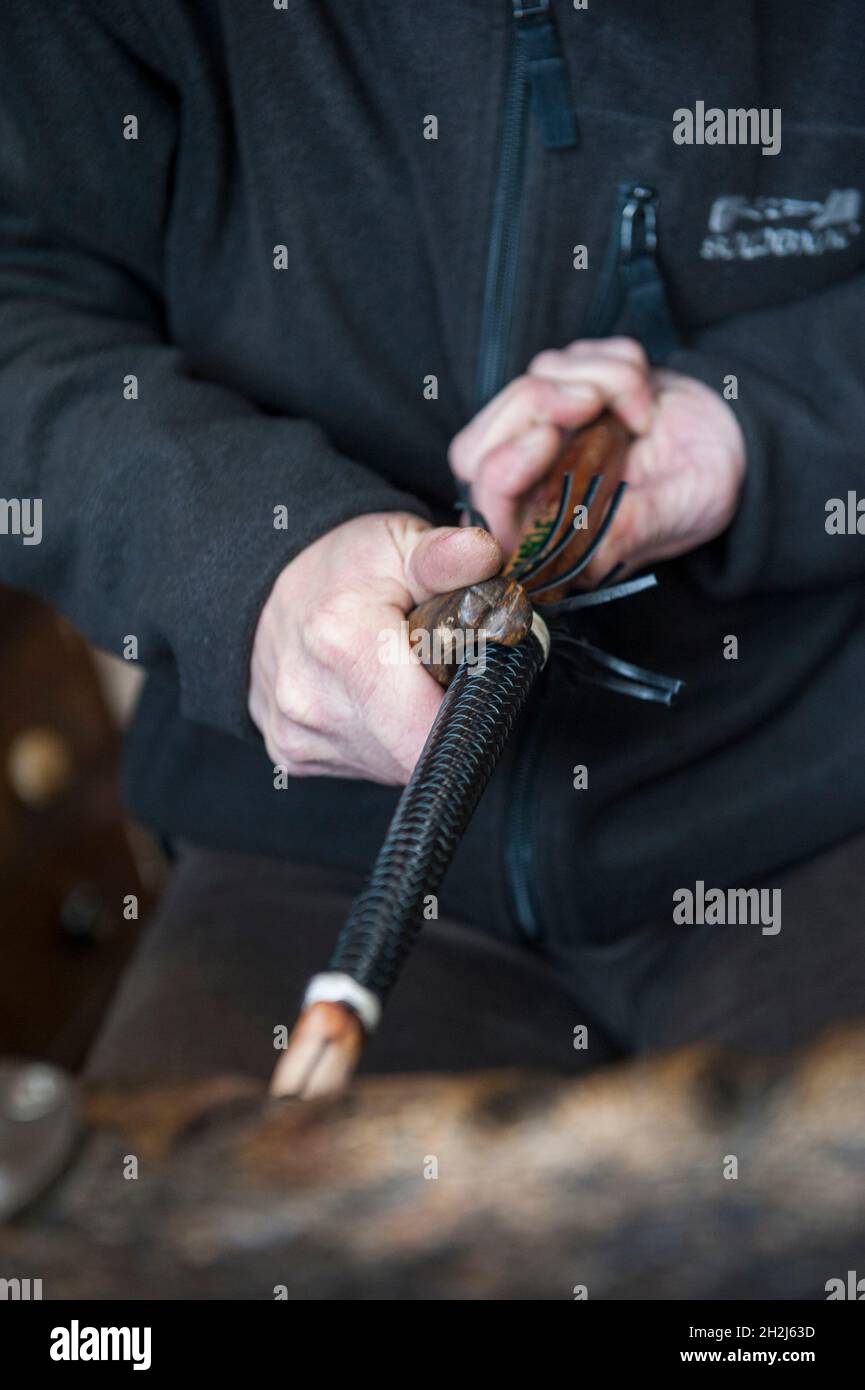 Larressore (south-western France): making of a Makhila, traditional ...
