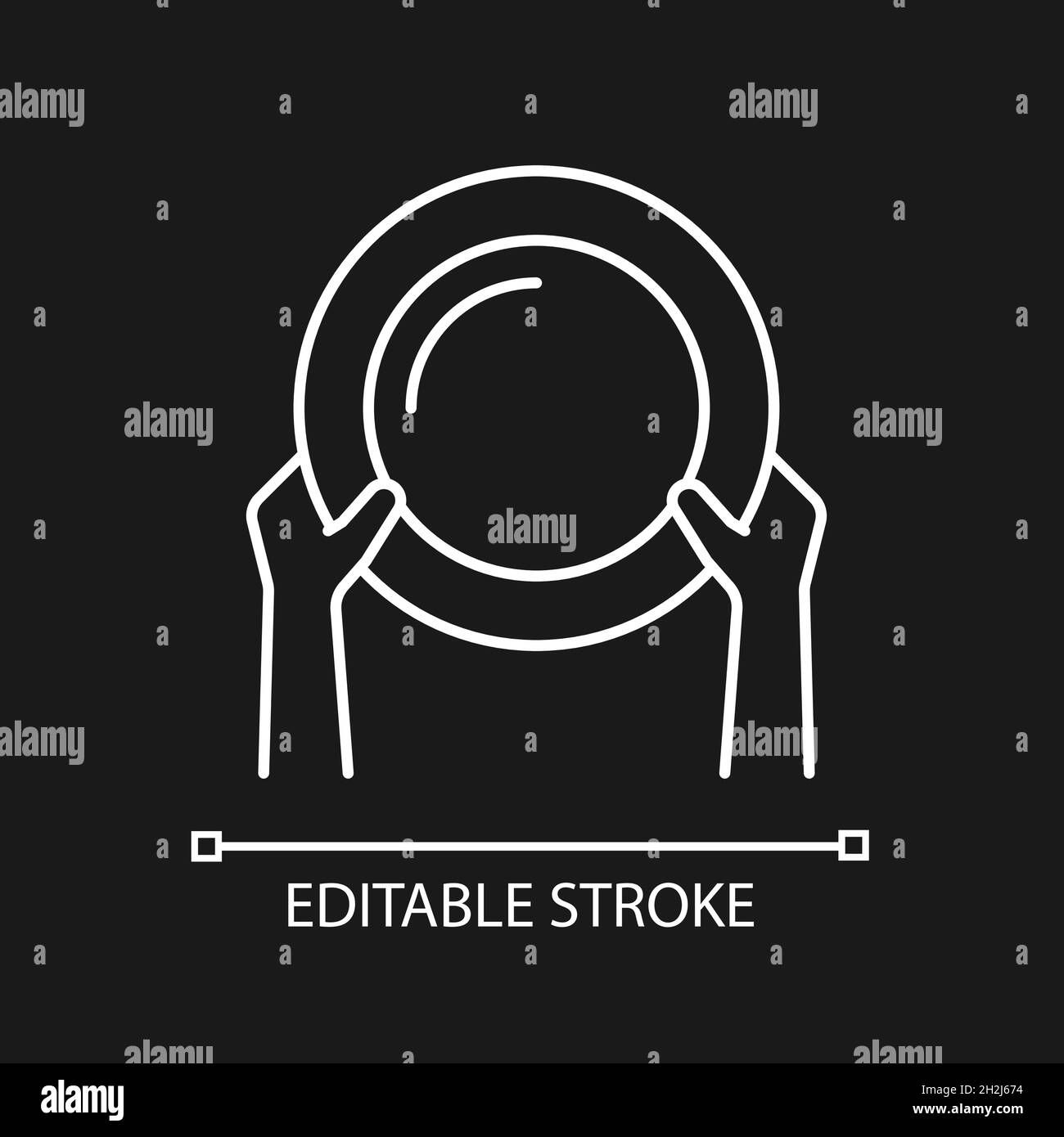 Asking for food linear icon for dark theme Stock Vector Image & Art - Alamy