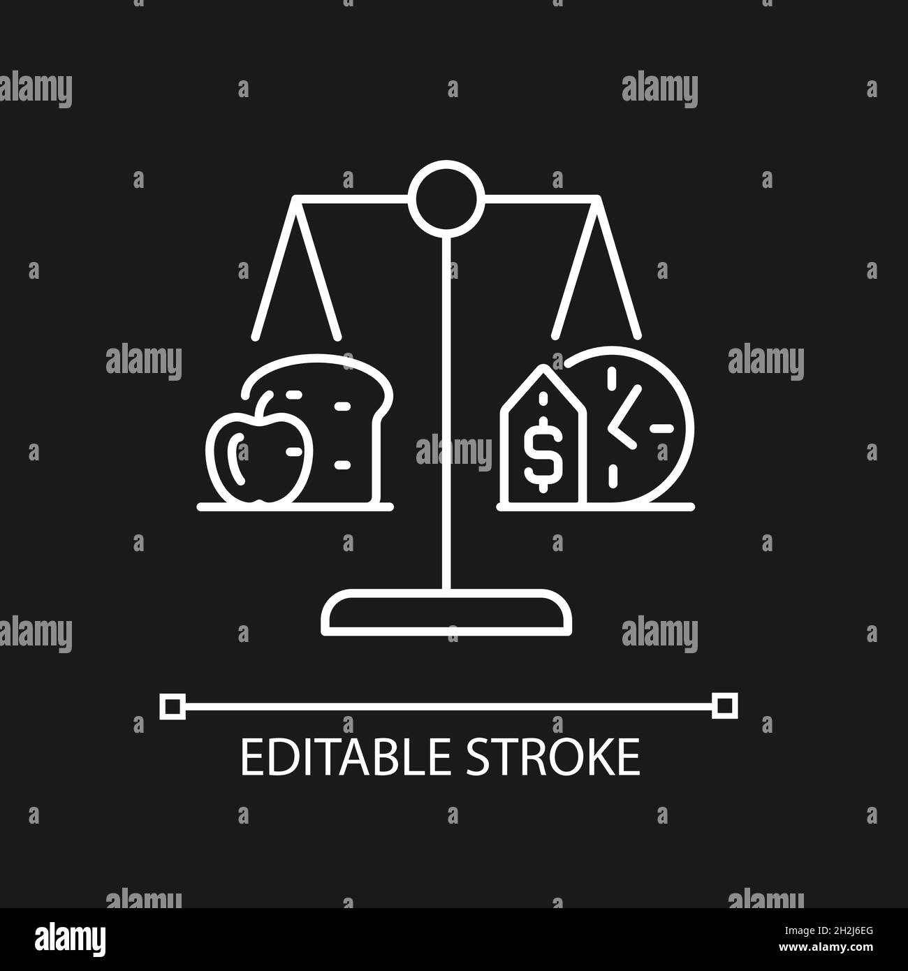 Food stability linear icon for dark theme Stock Vector Image & Art - Alamy