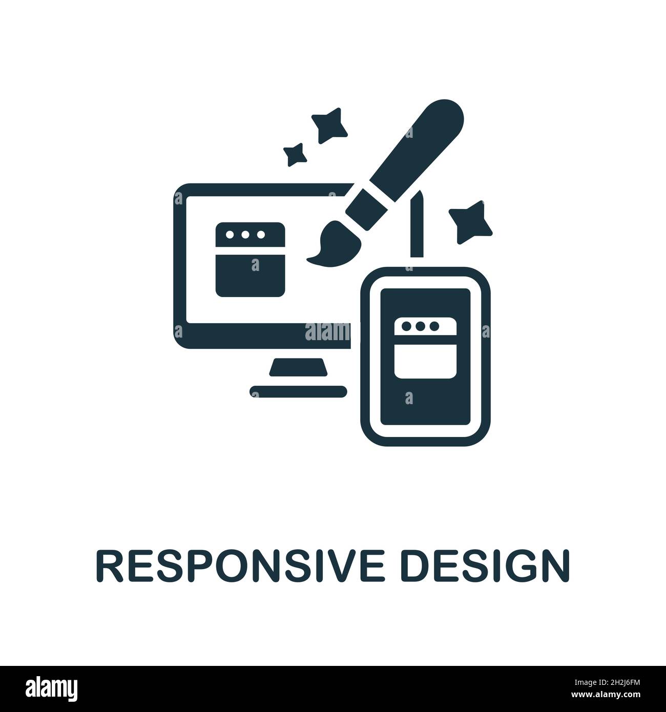 Responsive Design icon. Monochrome sign from graphic design collection ...