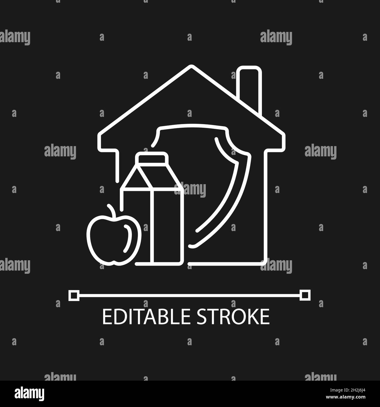 Household food security linear icon for dark theme Stock Vector Image ...