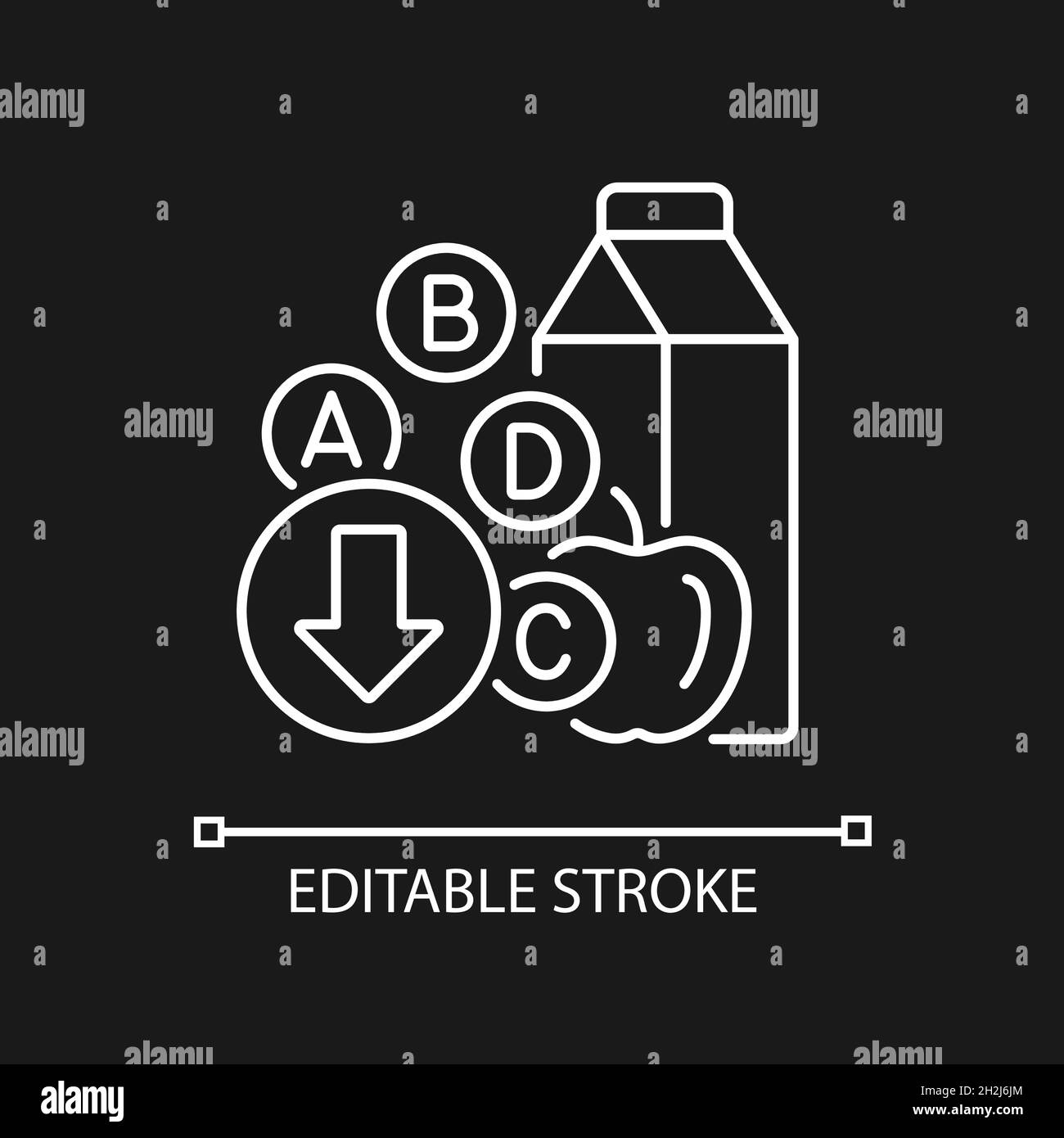 Vitamin deficiency linear icon for dark theme Stock Vector Image & Art ...