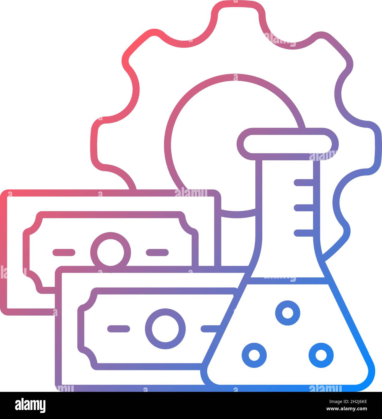 Investment into drug development gradient linear vector icon Stock ...