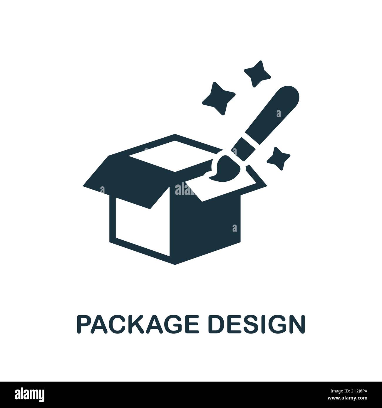 Package Design icon. Monochrome sign from graphic design collection ...