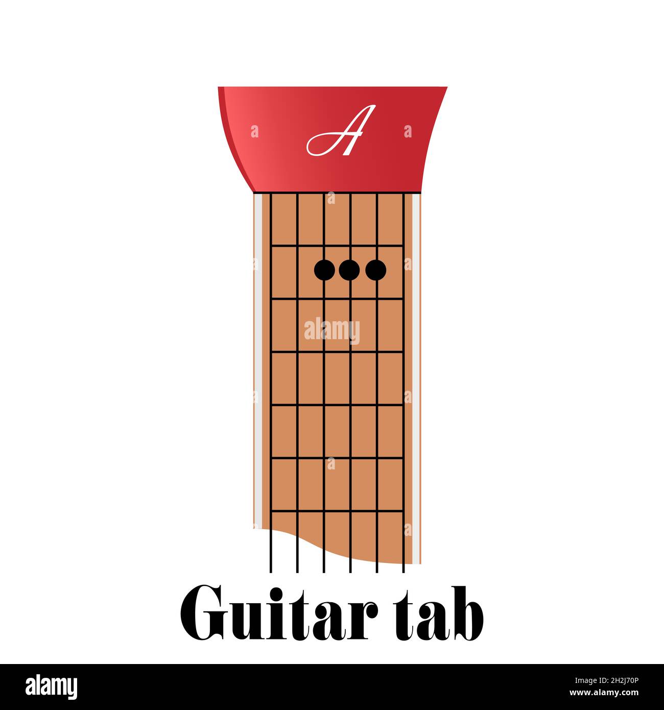 Guitar tabulator with chord A, vector illustration Stock Vector Image ...