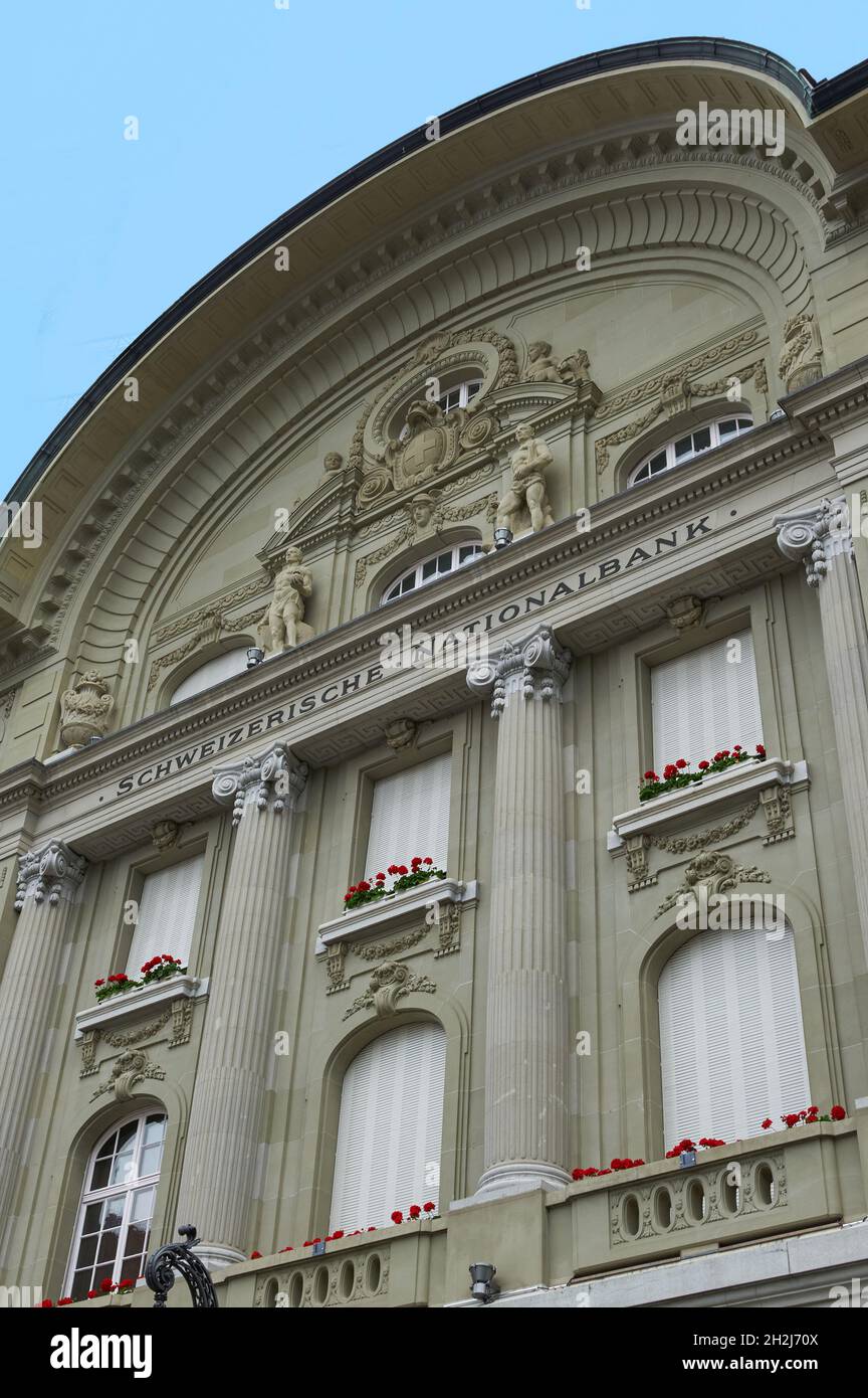 Facade fragment of the National swiss Bank, Bern Stock Photo - Alamy