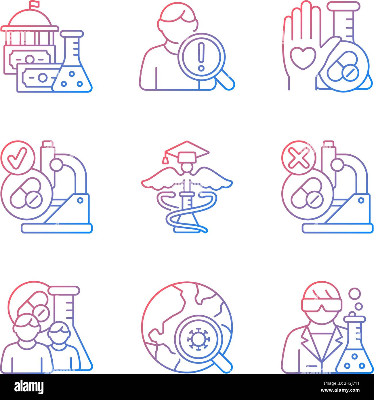 Clinical study gradient linear vector icons set Stock Vector Image ...