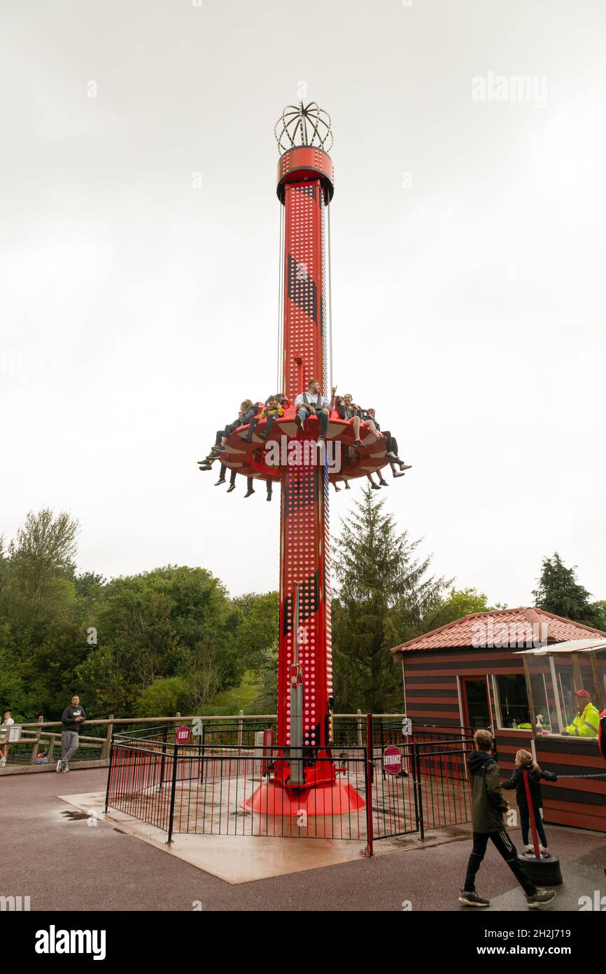 Vertigo ride at Woodlands family theme park, Totnes, Devon, England ...