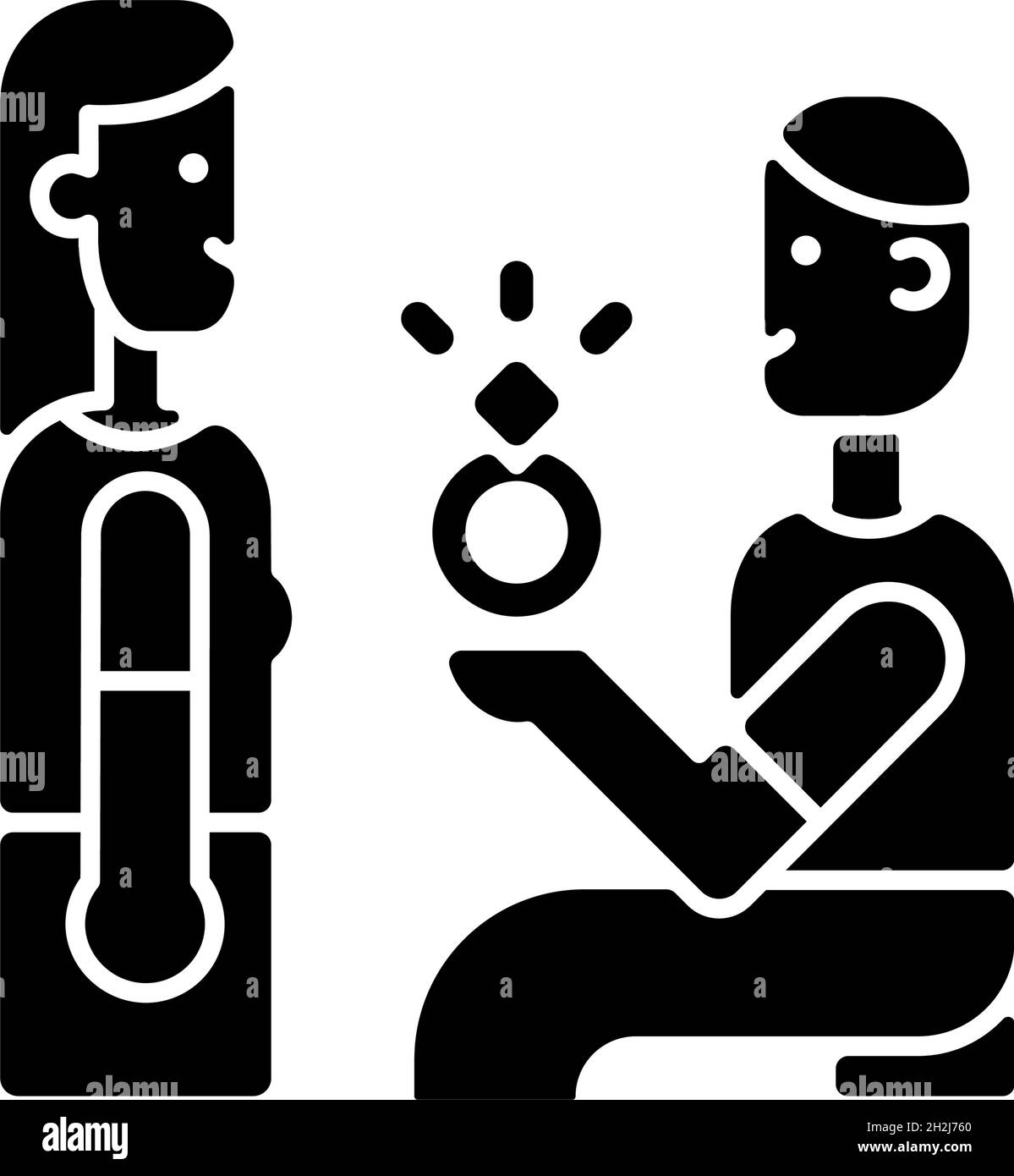 Making proposal black glyph icon Stock Vector Image & Art - Alamy