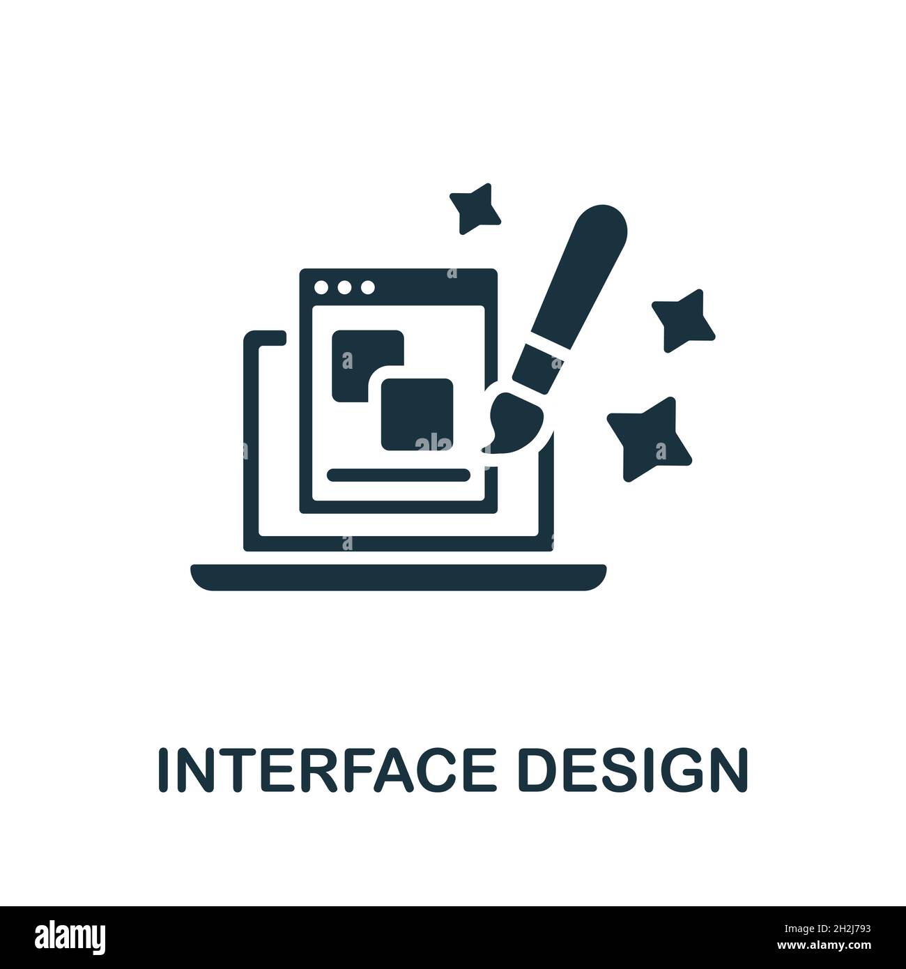 Interface Design icon. Monochrome sign from graphic design collection ...