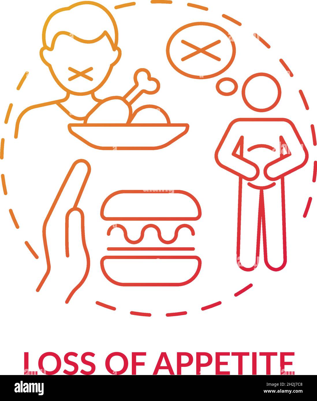 Appetite loss red gradient concept icon Stock Vector Image & Art - Alamy