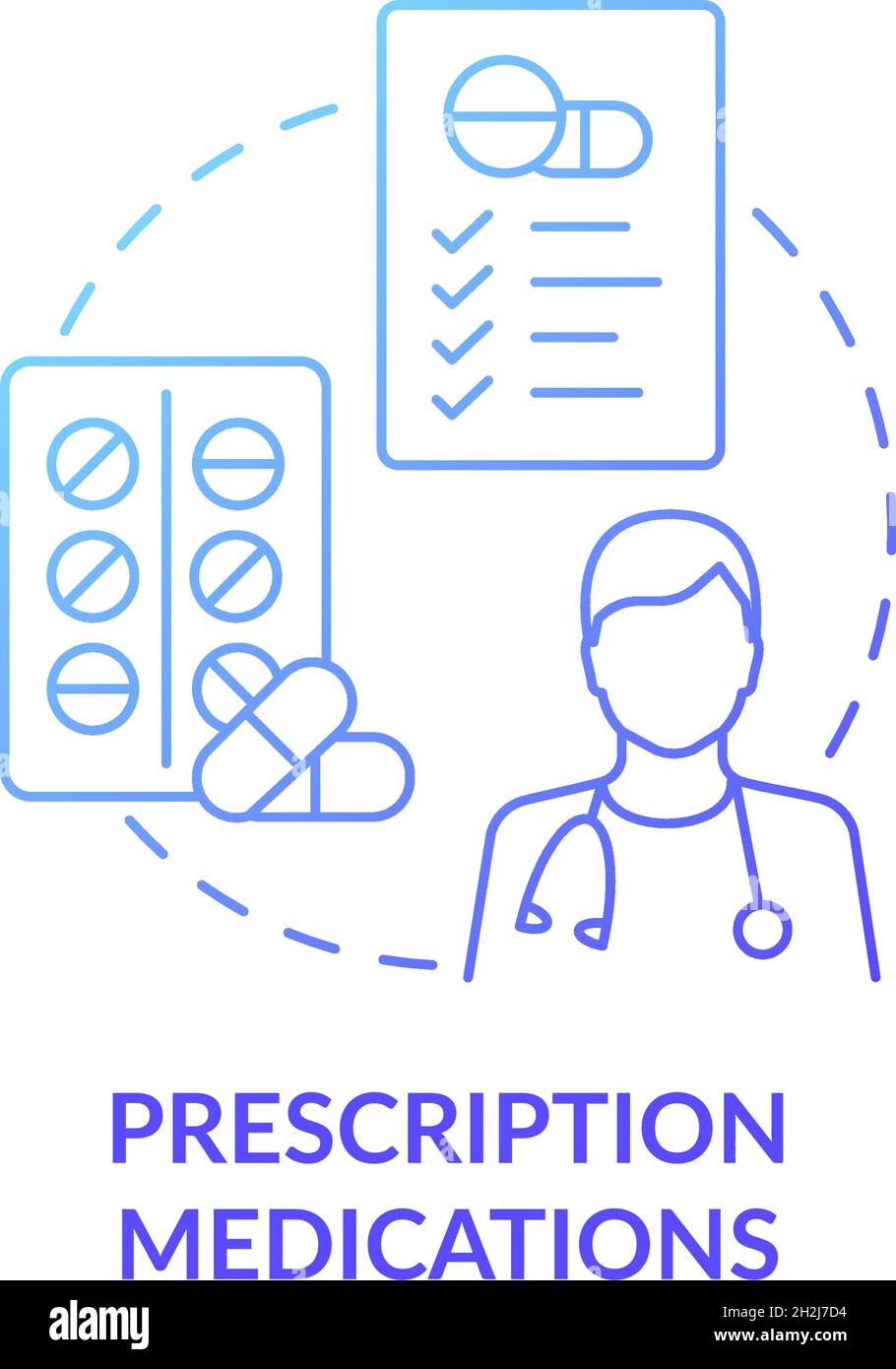 Prescription medications blue gradient concept icon Stock Vector Image ...