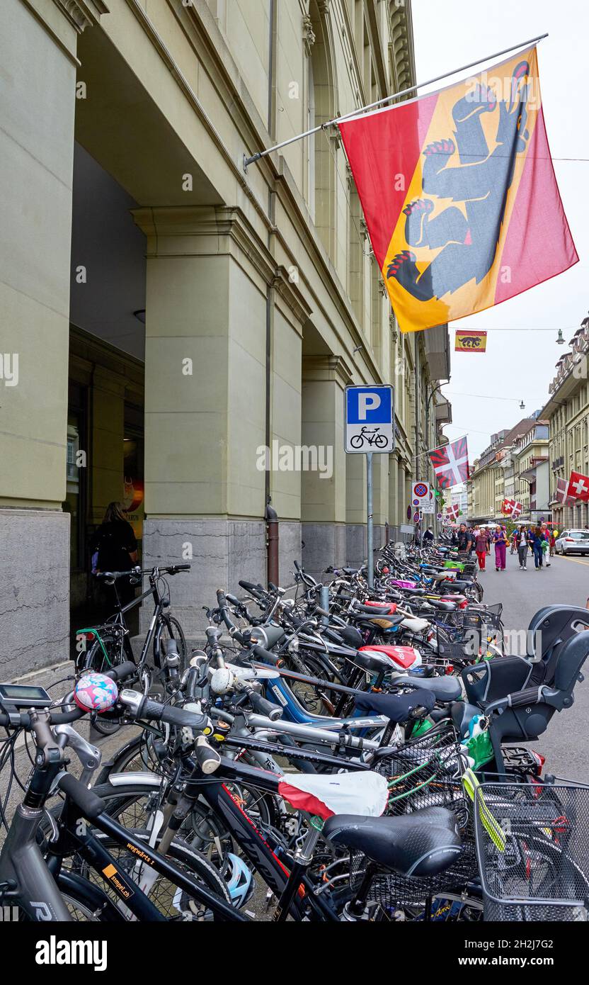 Bicycles parking at the streets of Bern, Switzerland Stock Photo - Alamy