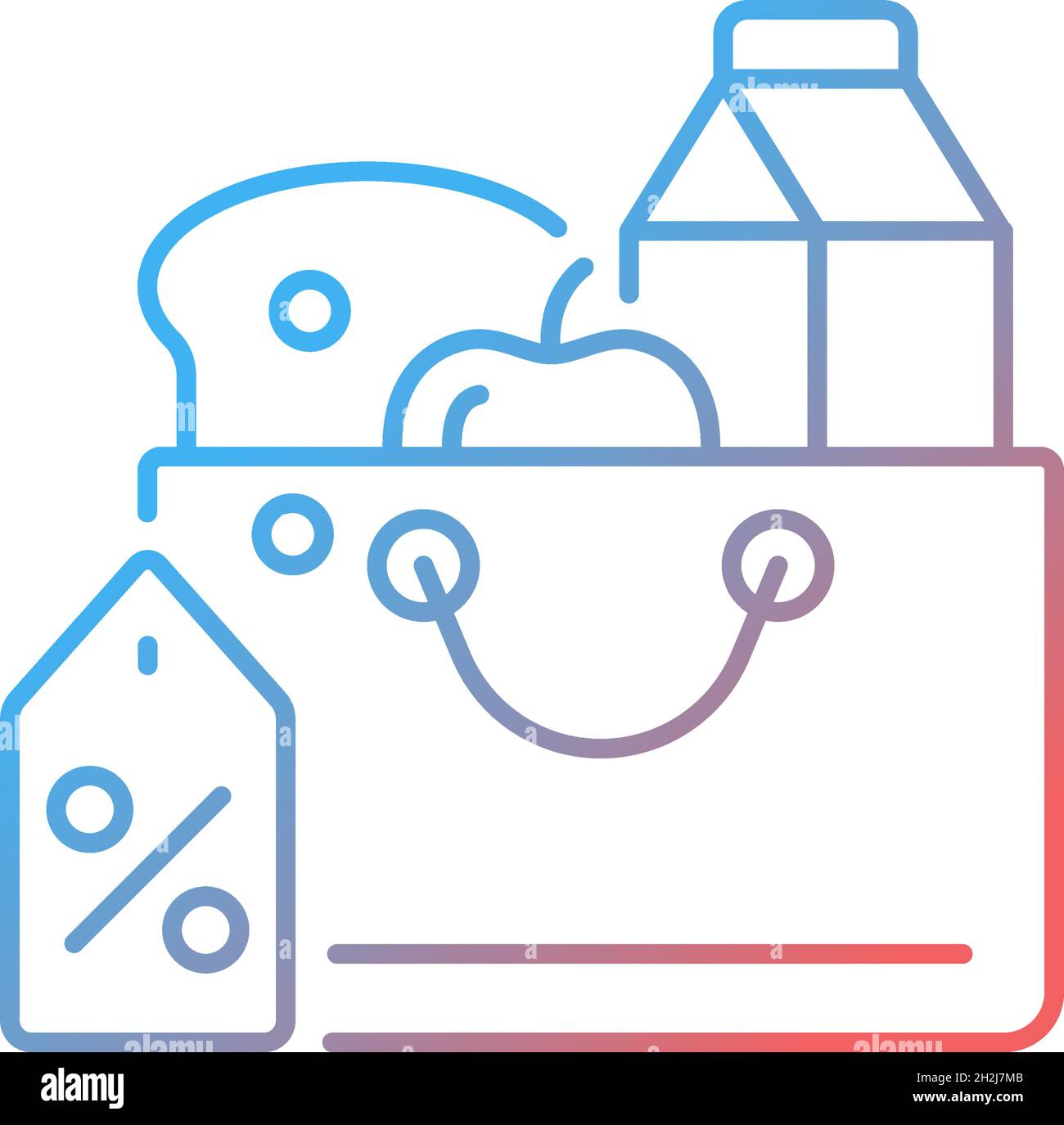 Reduced food prices gradient linear vector icon Stock Vector Image ...