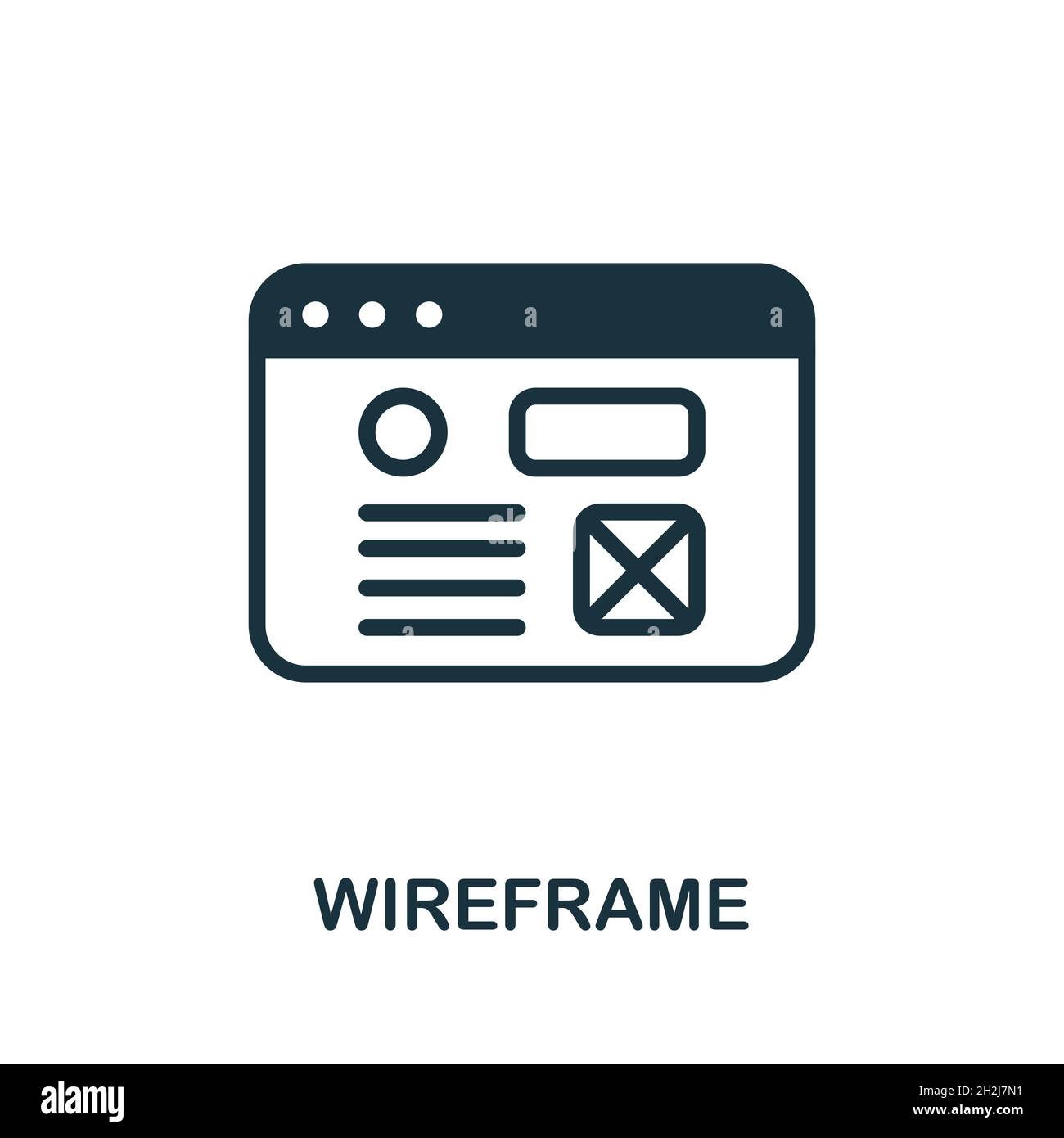 Wireframe icon. Monochrome sign from graphic design collection ...