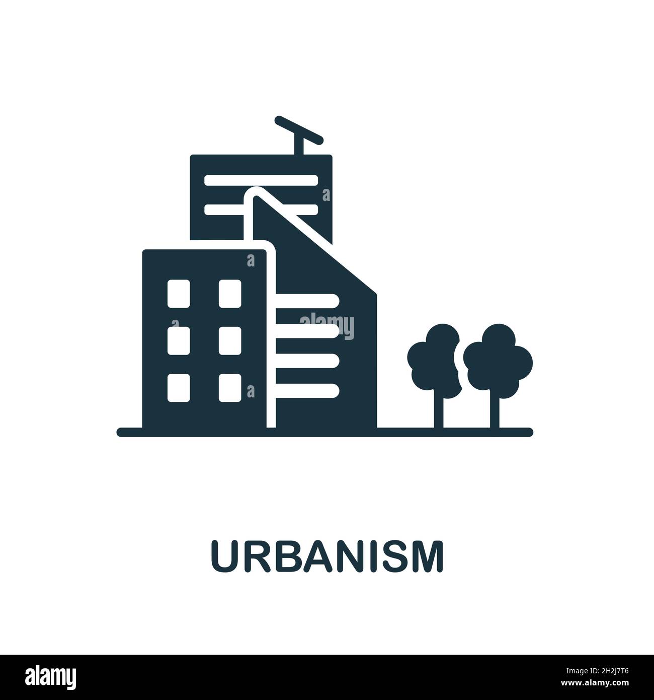 Urbanism icon. Monochrome sign from graphic design collection. Creative ...
