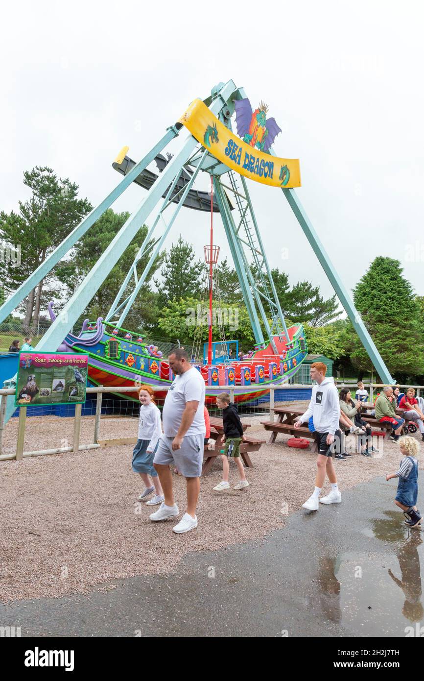 Sea Dragon boat swing ride at Woodlands family theme park, Totnes ...