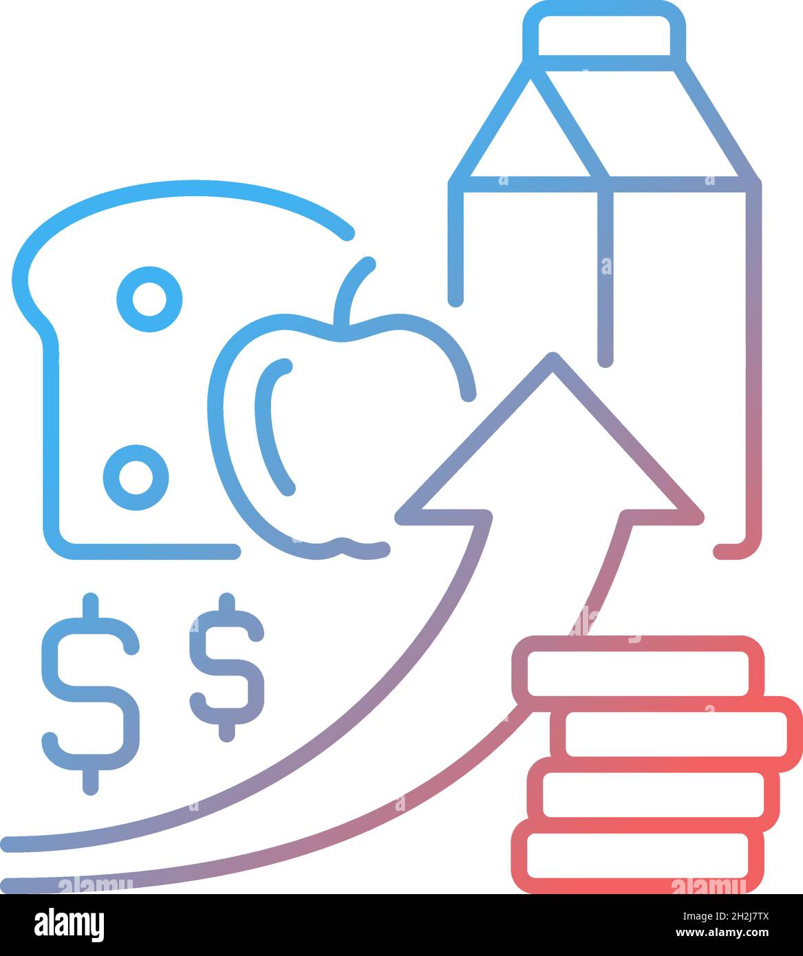 Increasing food prices gradient linear vector icon Stock Vector Image ...