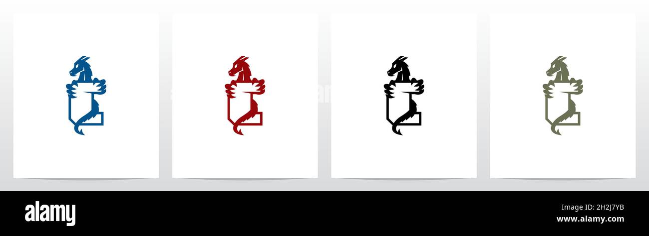 Dragon Gripping On Letter Logo Design Stock Vector Image & Art - Alamy