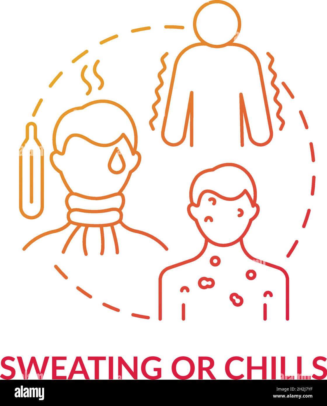 Sweating and chills red gradient concept icon Stock Vector Image & Art ...