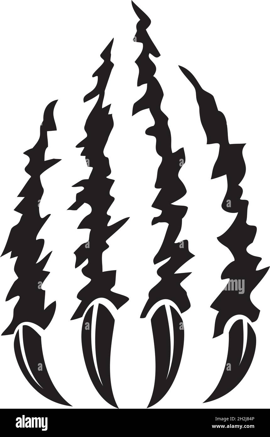 Monster claw black white vector illustration Stock Vector Image & Art ...