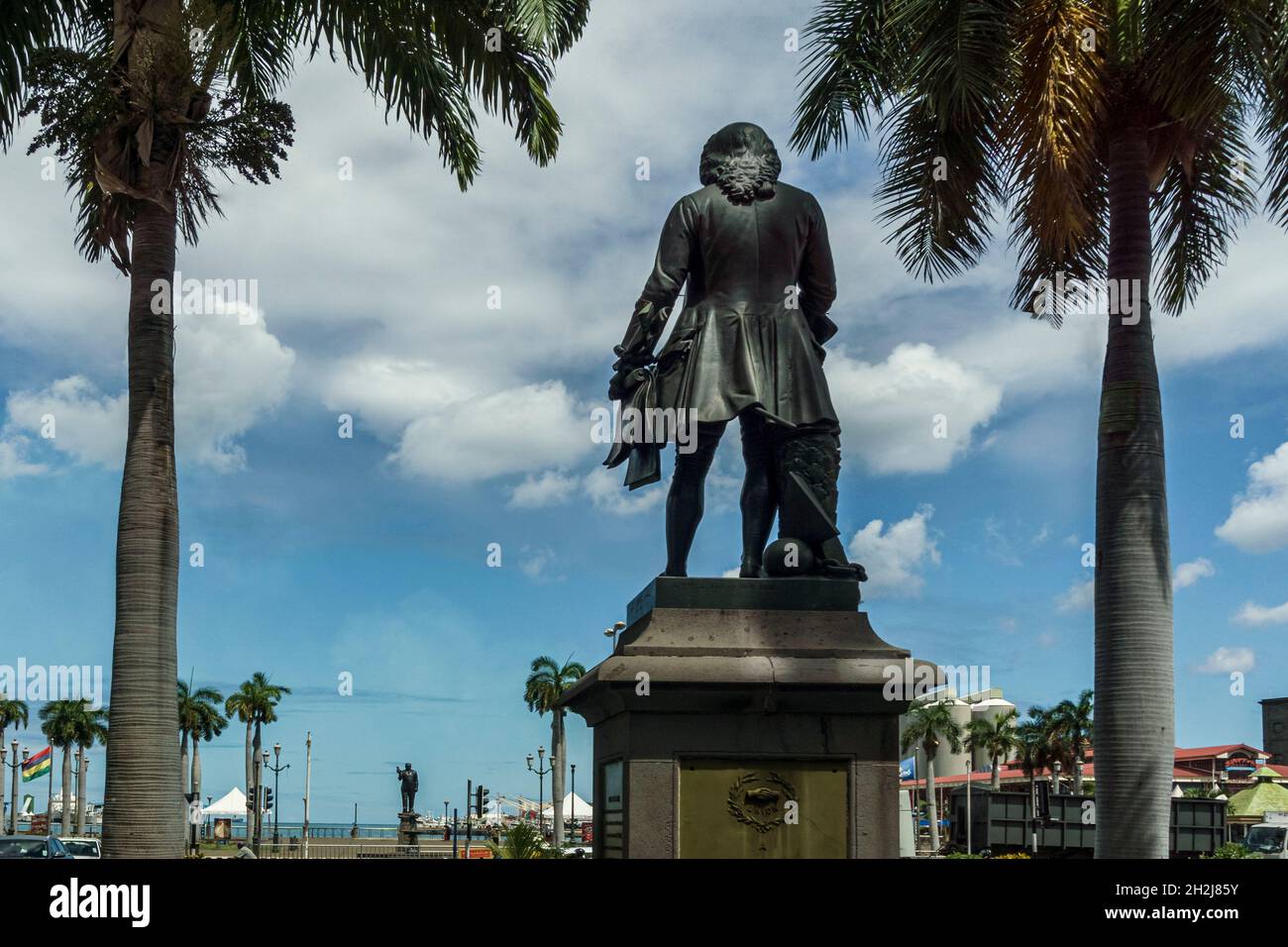 Statue of Mahe de Labourdonnais, the first french colonial governor of ...