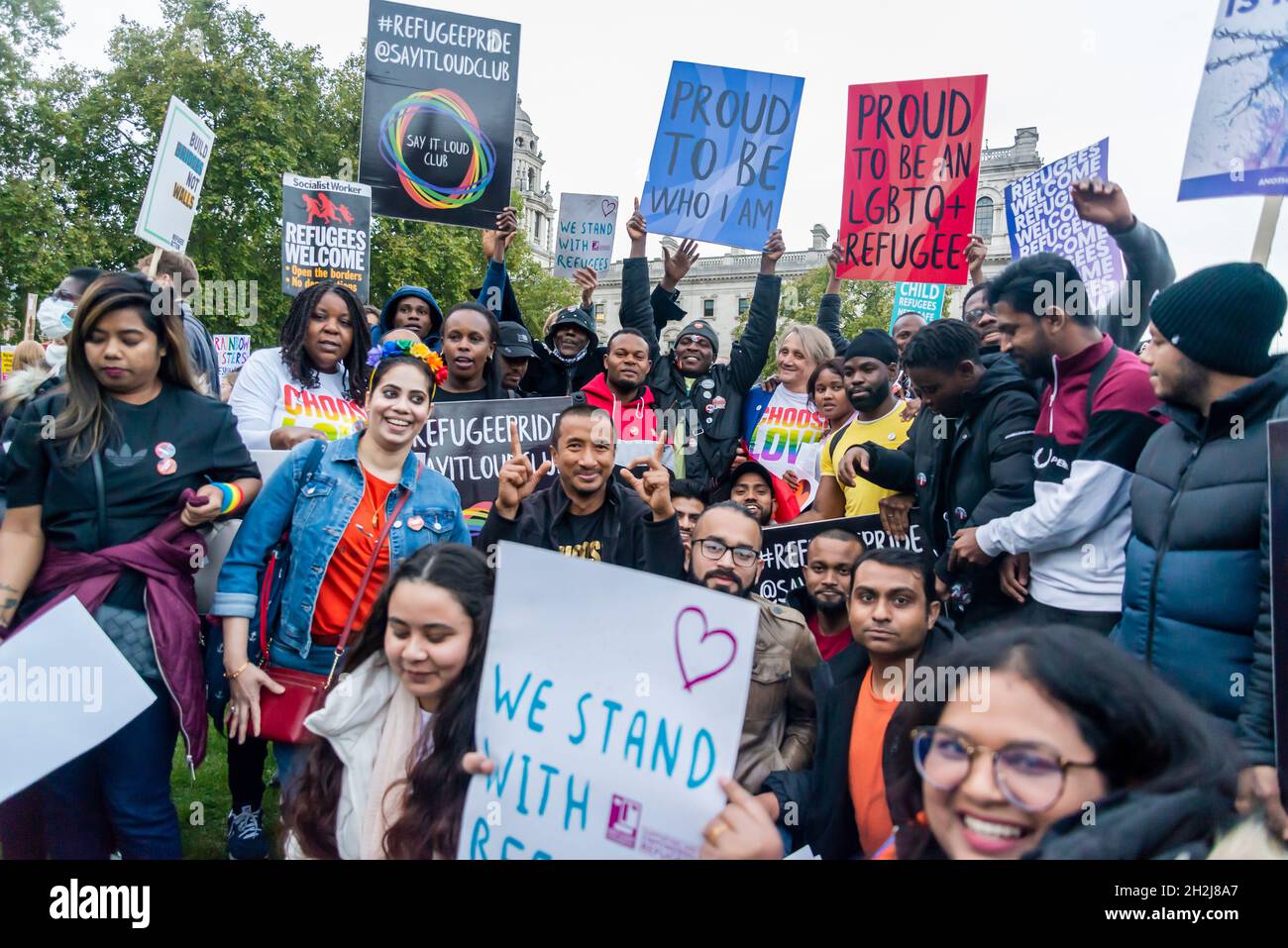 LGBTQ+ refugees at the Refugee rally against the new Nationality and ...