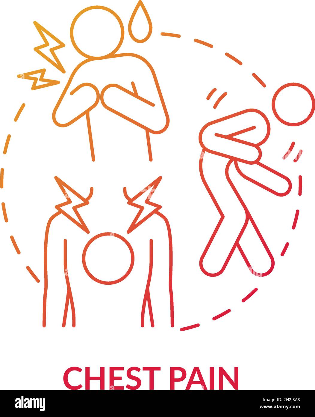 Chest pain red gradient concept icon Stock Vector Image & Art - Alamy