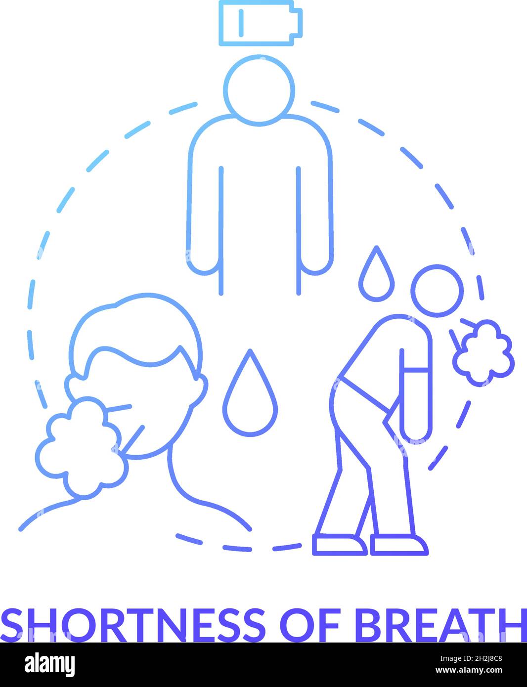 Breath shortness blue gradient concept icon Stock Vector Image & Art ...