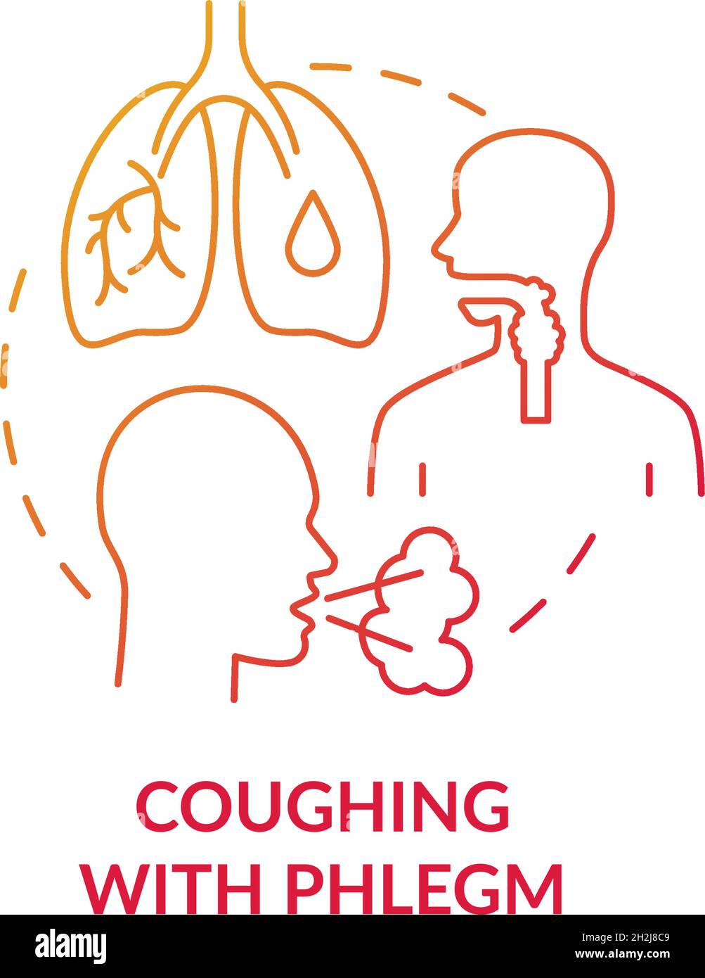 Coughing with phlegm red gradient concept icon Stock Vector Image & Art ...