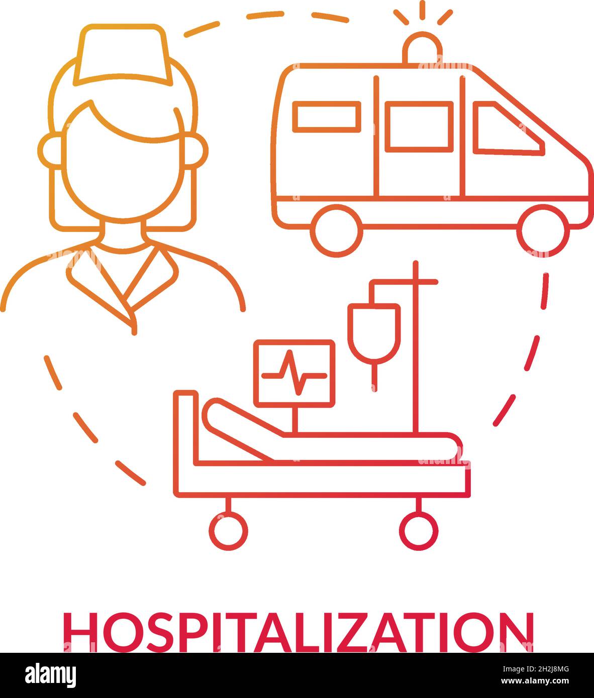 Hospitalization red gradient concept icon Stock Vector Image & Art - Alamy